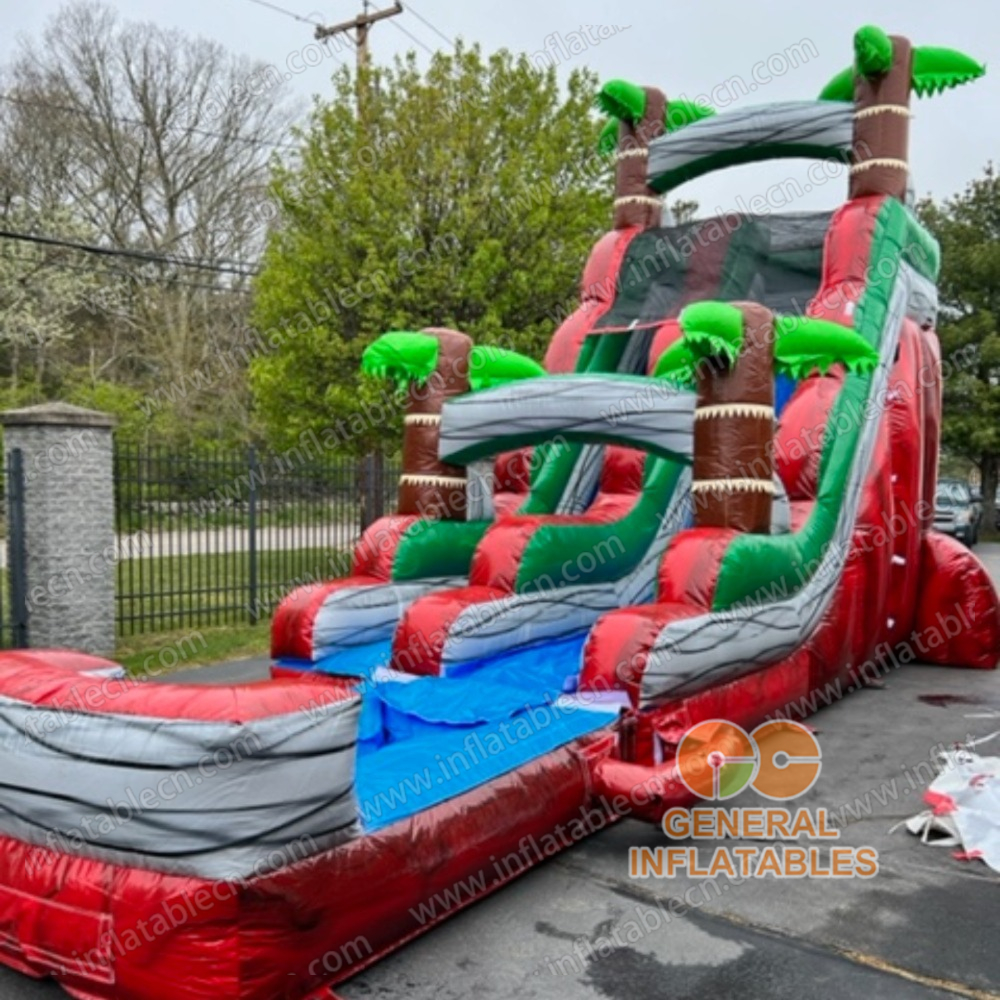 Jungle Water Slide With Removable Pool | Inflatable Water Slides ...